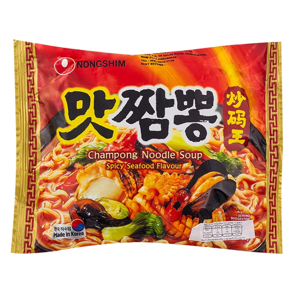 Nongshim Champong Noodle Soup Spicy Seafood Flavor 130g