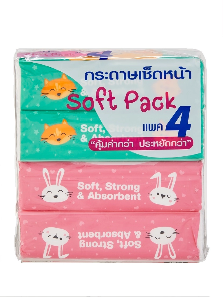 Gourmet Market Soft Pack Facial Tissue 150Sheets Pack 4