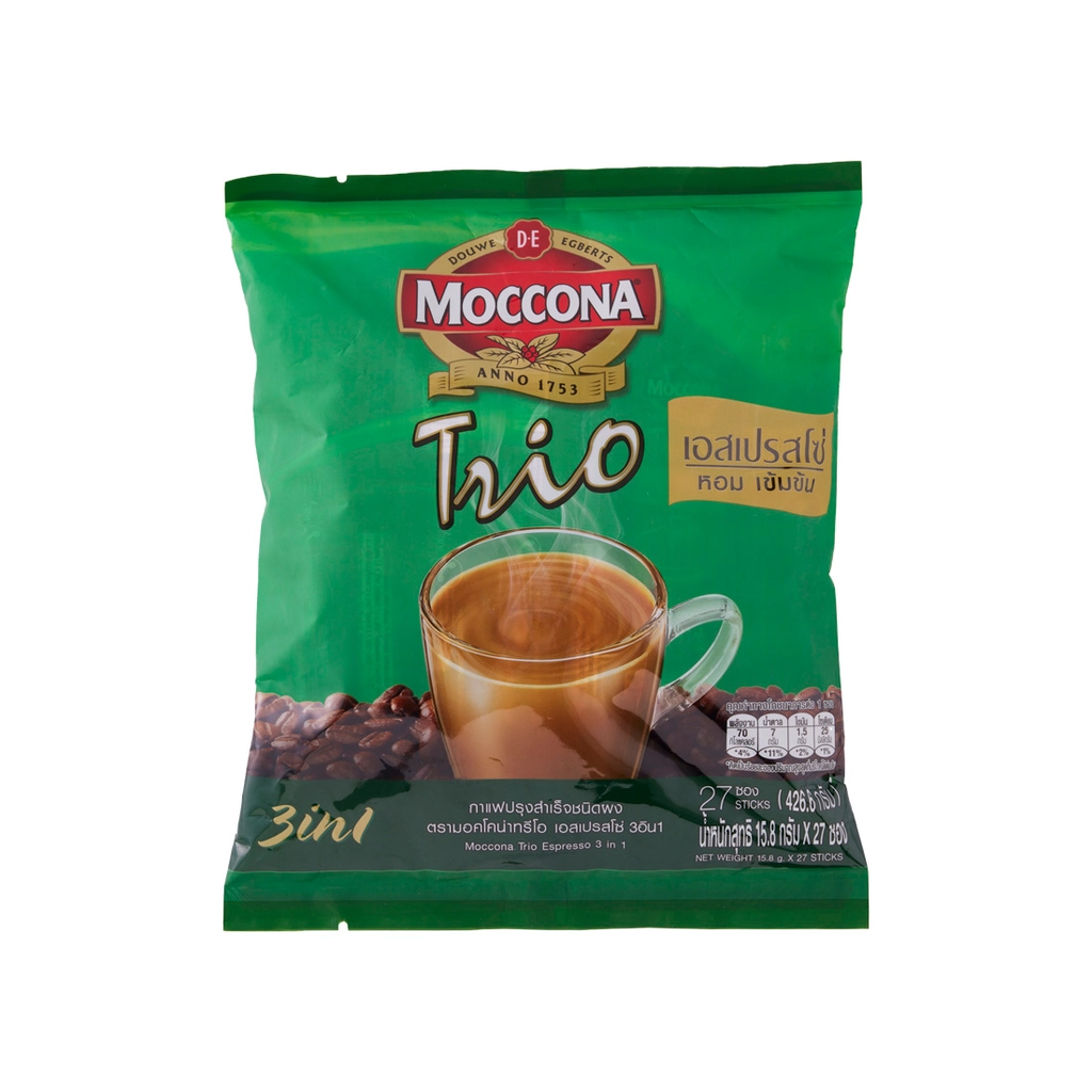 Moccona Trio Instant Coffee Mixed Espresso 18G. Pack 27sachets